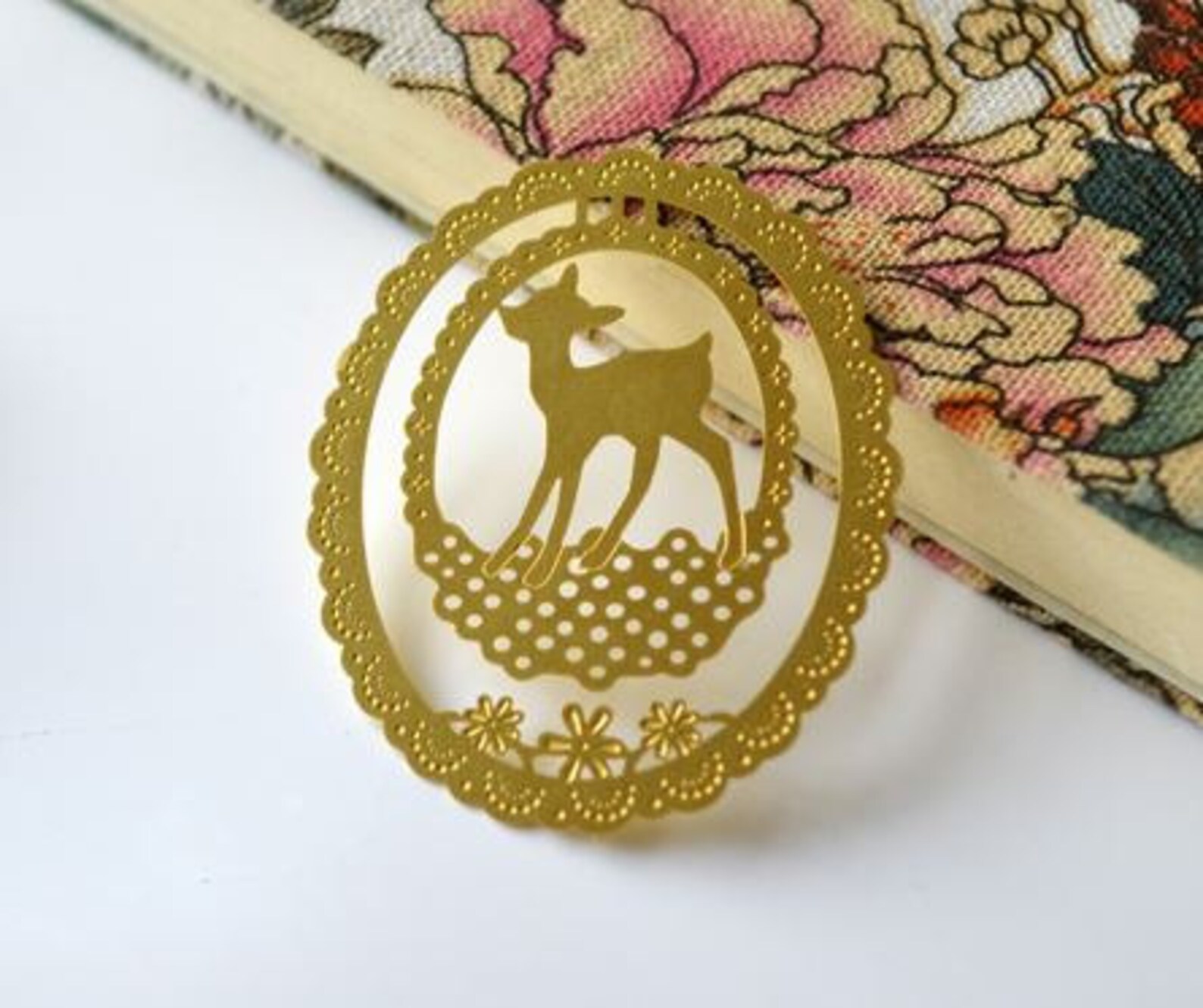 Gold Deer Metal Bookmark Flat/ Korea Stationery Filigree Book - Etsy
