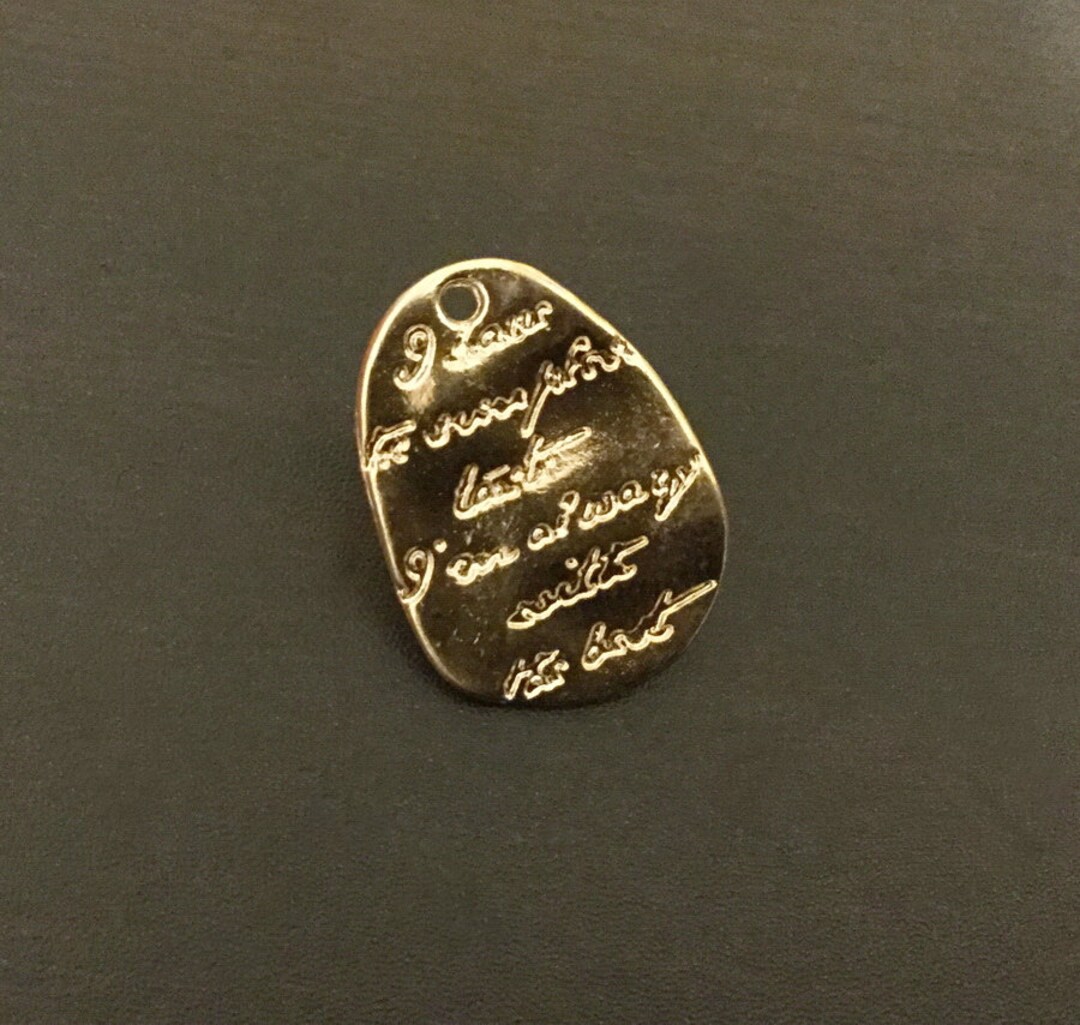 Engraved Letter Gold Tag Charm | Gold Plated Brass Charms | Handmade ...