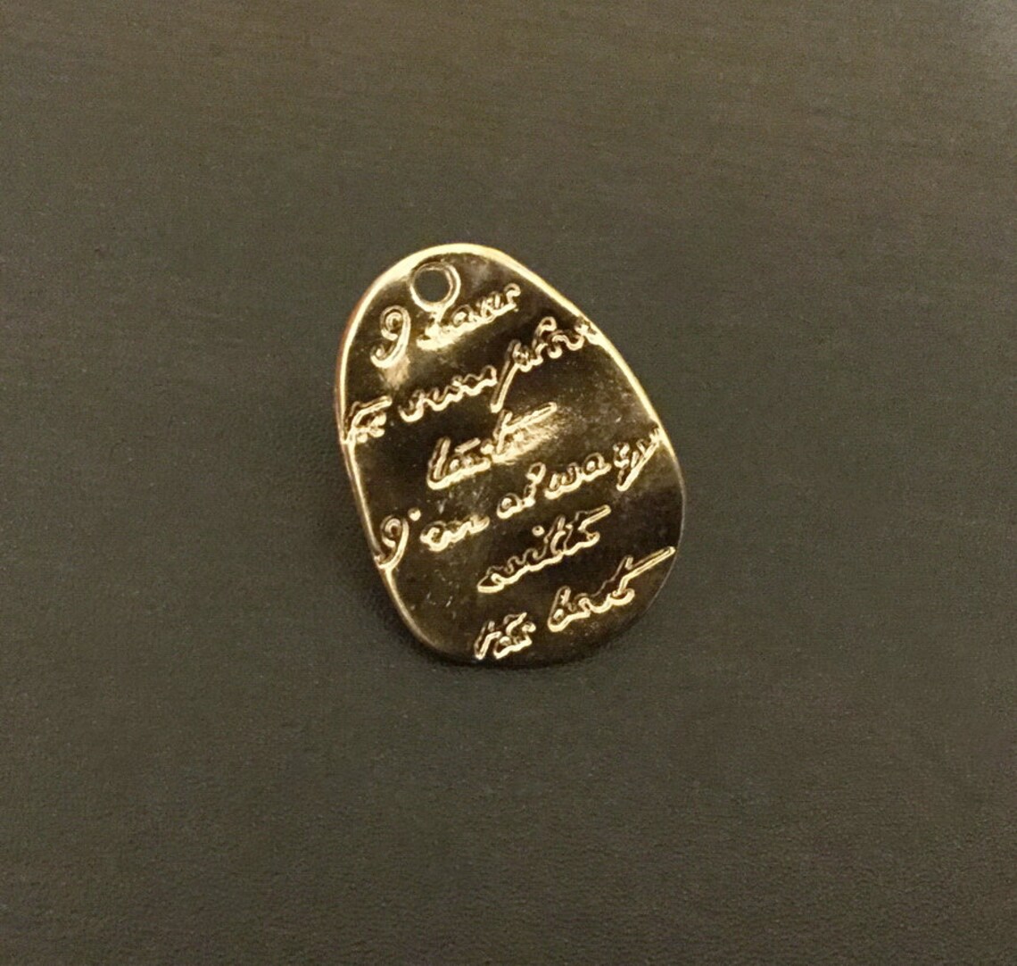 Engraved Letter Gold Tag Charm | Gold Plated Brass Charms | Handmade ...