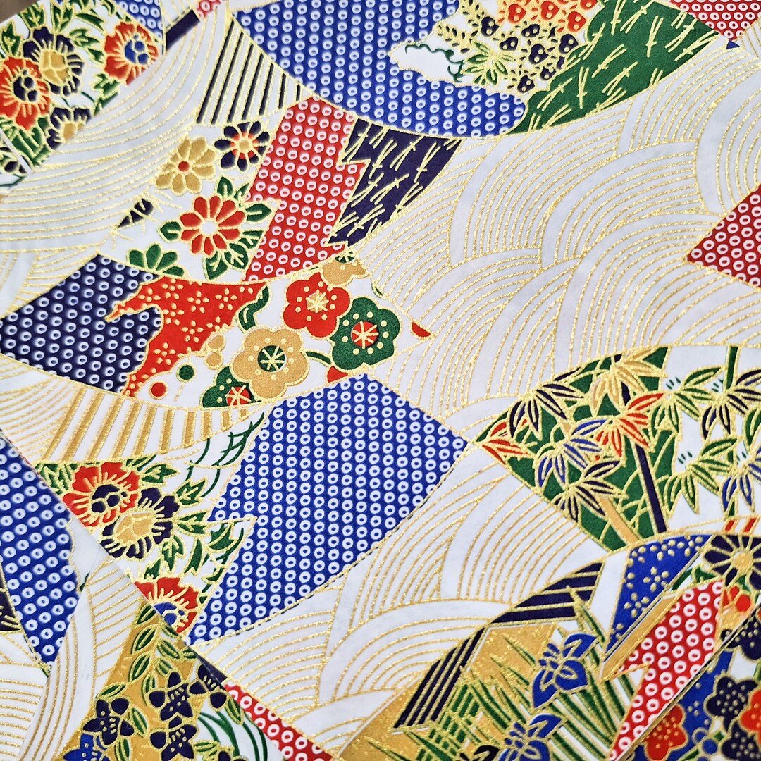 Japan Origami Paper / Gold Foil Paper/ Yuzen Chiyogami / Washi ...