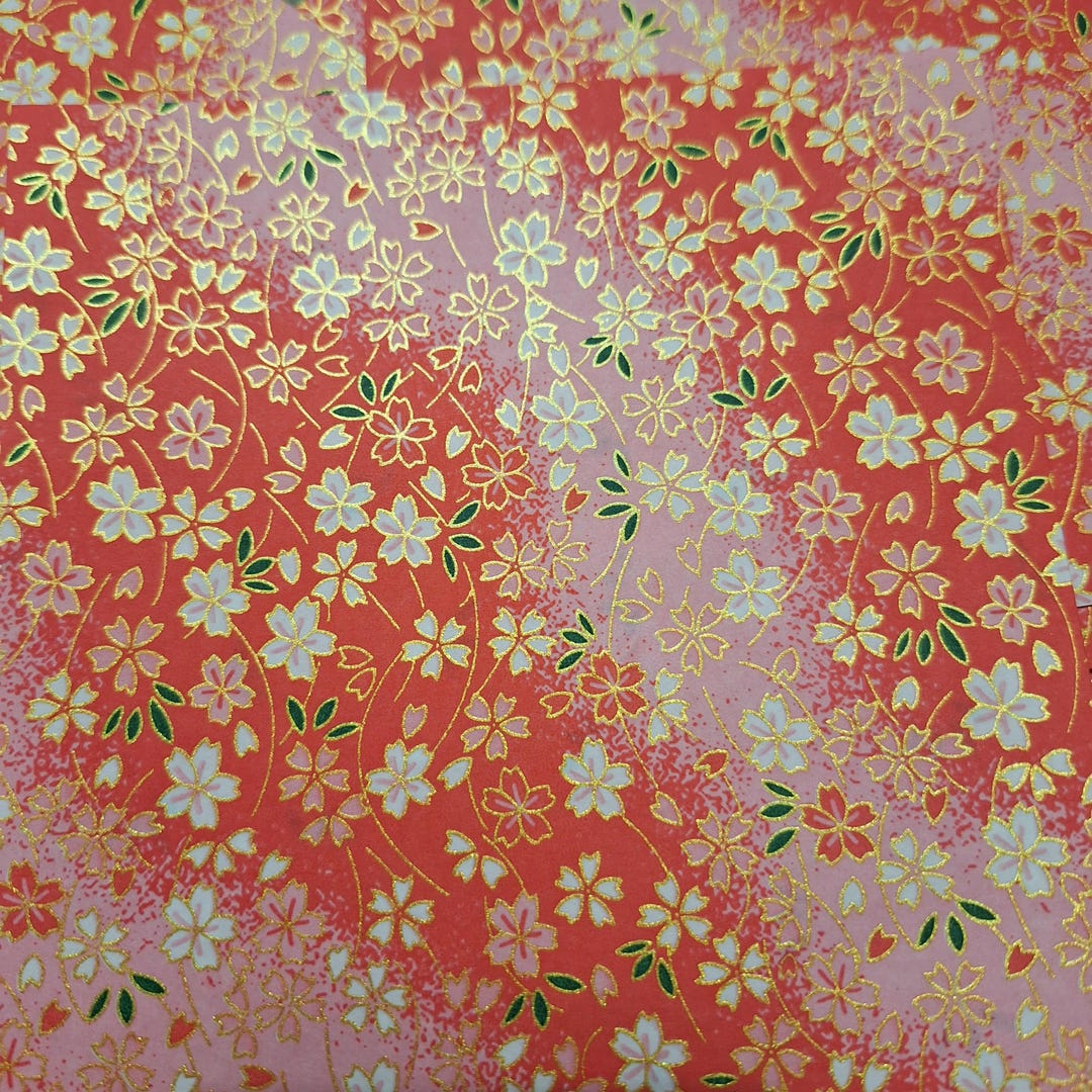 Origami Paper Yuzen Chiyogami Gold Accent Washi Paper/ Japan Folding ...