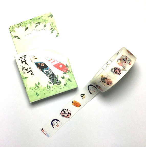 Japanese Mask Washi Tape Traditional Japan Masking Tape | Etsy