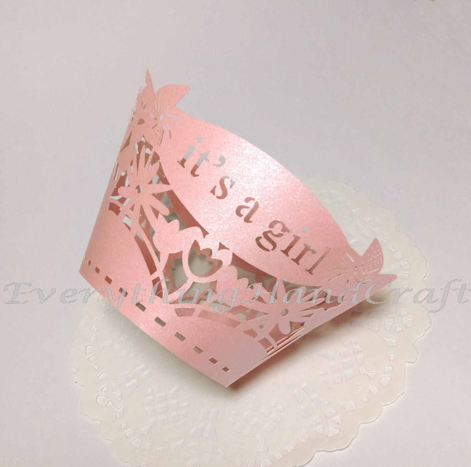 Cupcake Liner Pink Cupcake Wrapper Filigree Decorations | Etsy