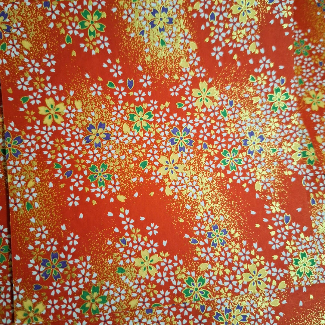 Japan Origami Paper / Gold Foil Paper/ Yuzen Chiyogami / Washi ...