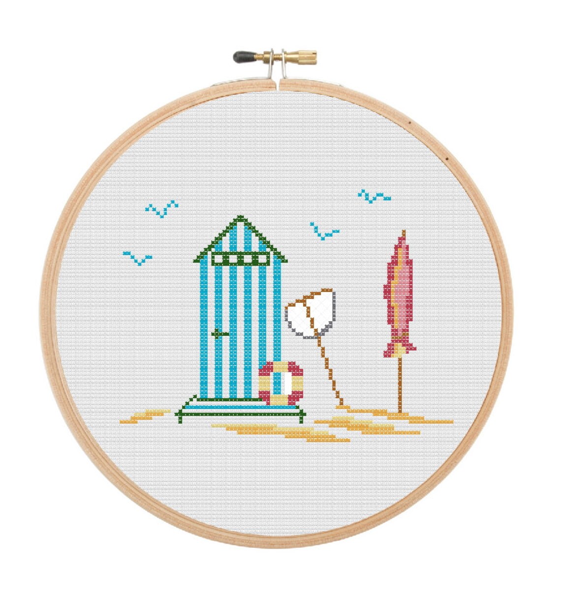 Beach Summer Modern Cross Stitch Pattern |digital Cross Stitch ...