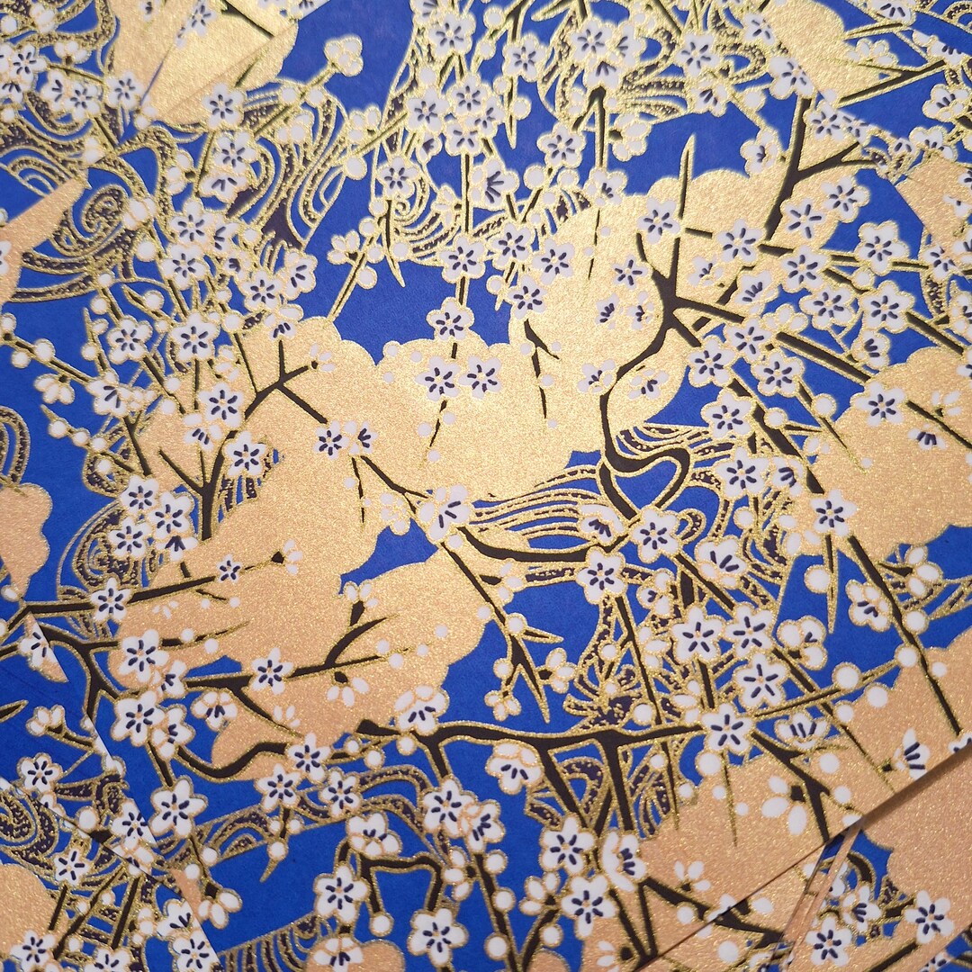 Gold Accents Washi Papers Origami Paper Yuzen Chiyogami Japan Folding ...