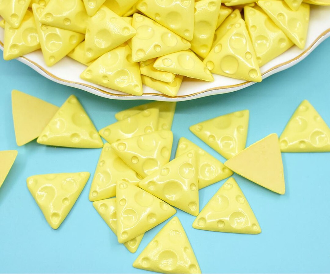 5pcs Triangle Cheese Slices Miniatures Fake Food Cabochon Resin Decoden ...