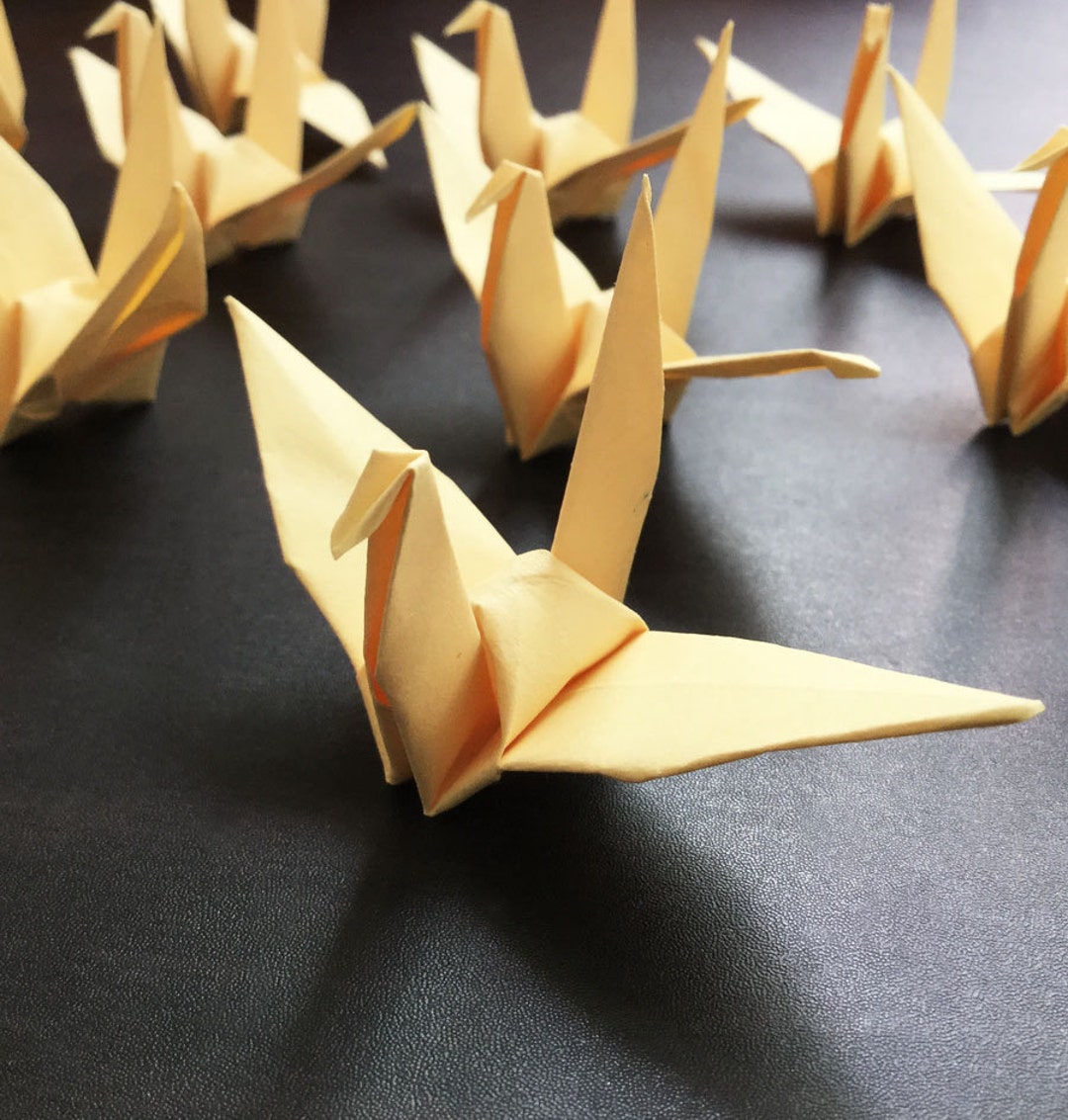 Origami Paper Crane Handmade LIGHT YELLOW Cranes - Etsy