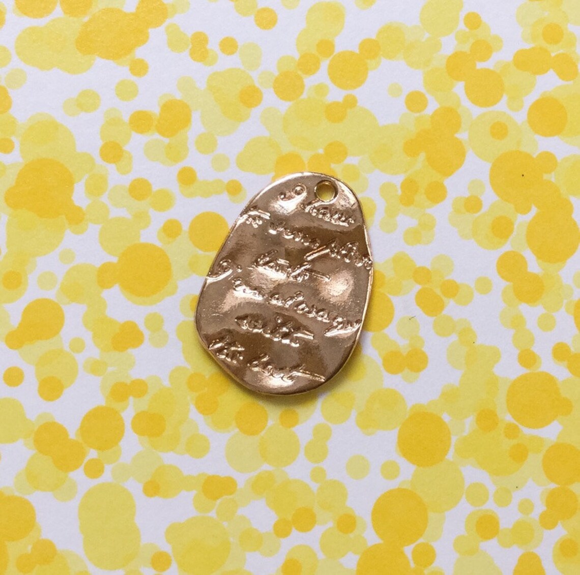 Engraved Letter Gold Tag Charm | Gold Plated Brass Charms | Handmade ...