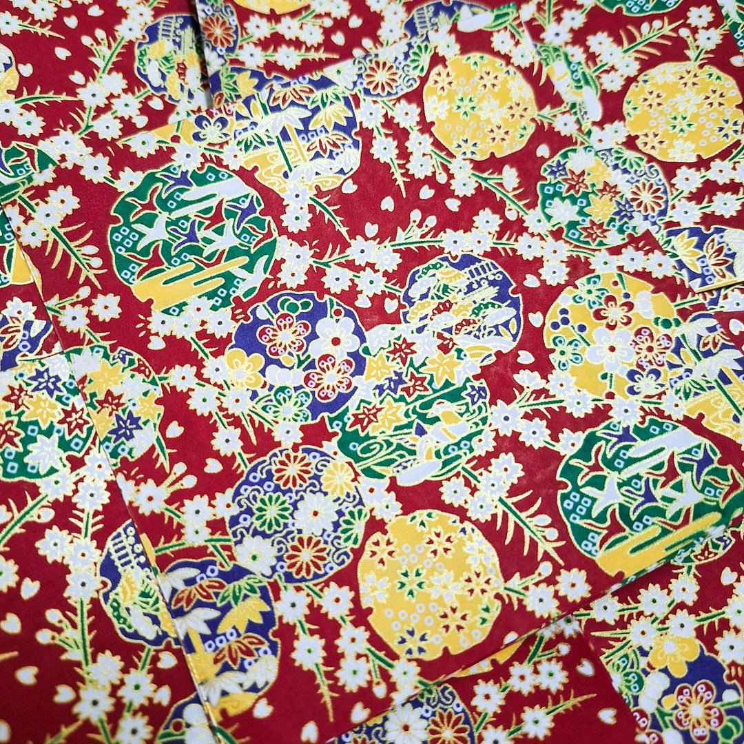 Japan Origami Paper / Gold Foil Paper/ Yuzen Chiyogami / Washi ...