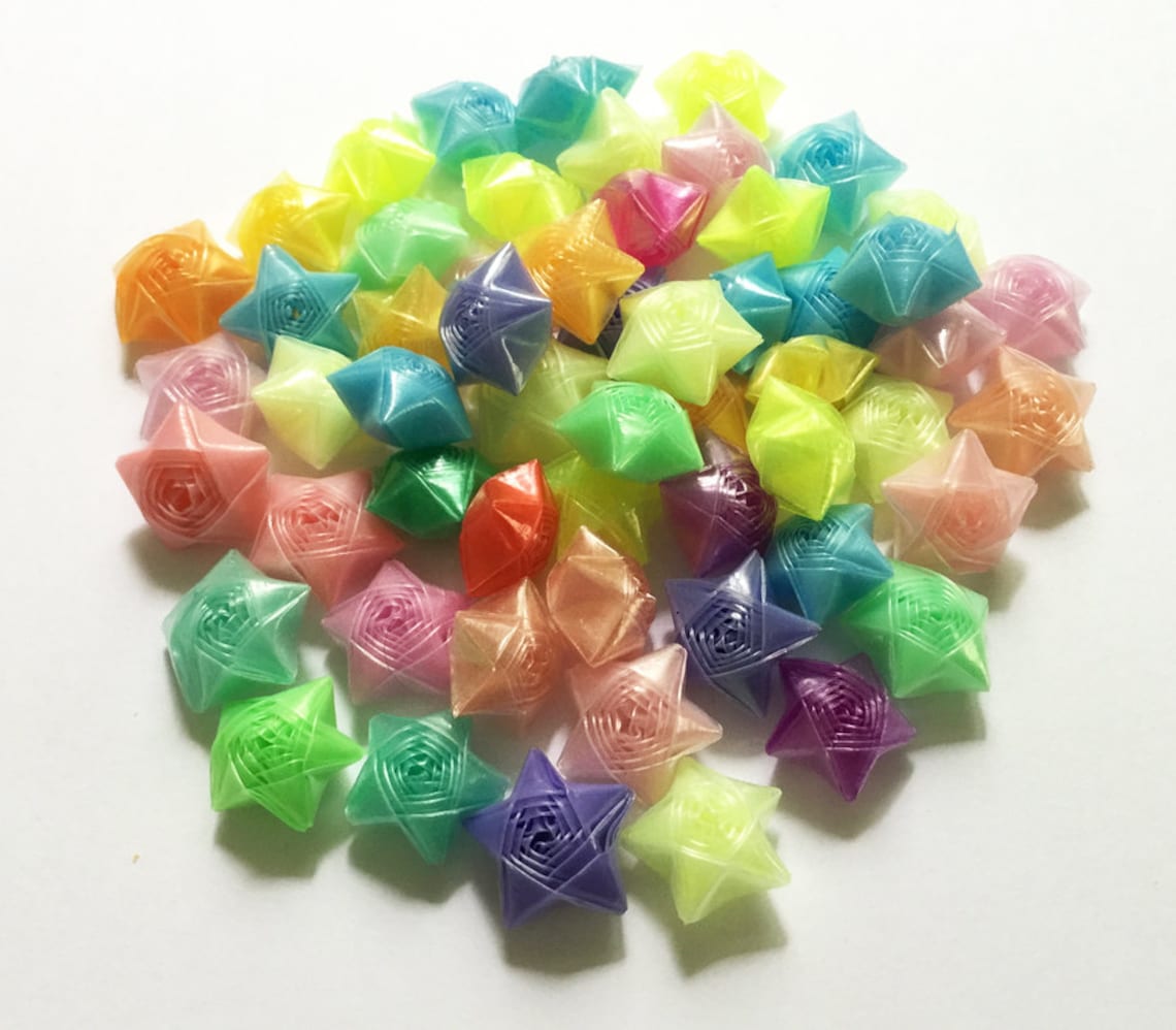 Origami Lucky Stars Plastic Straw Stars Rainbow Mixed - Etsy Hong Kong