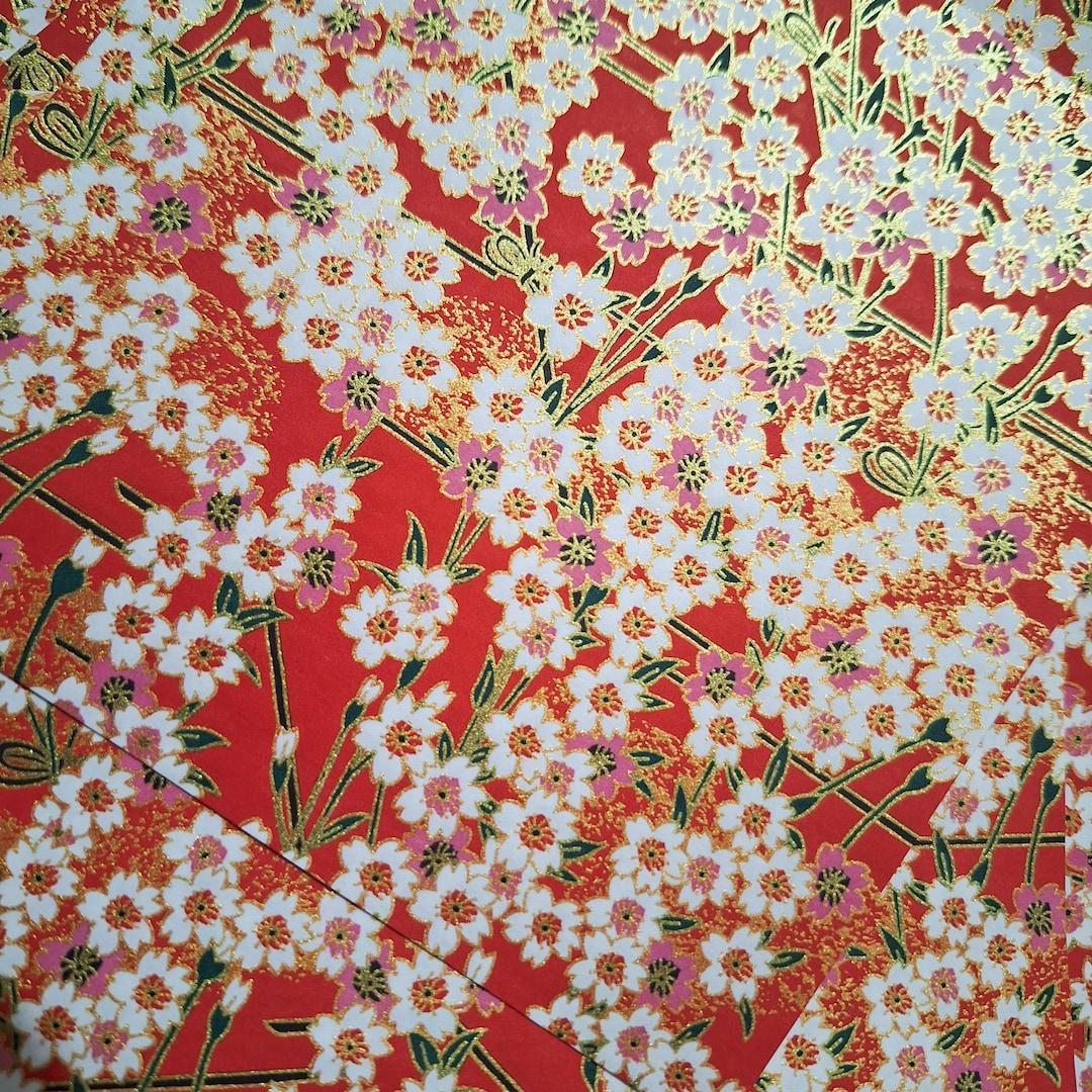 Washi Papers Origami Paper Yuzen Chiyogami Gold Accents Japan Folding ...