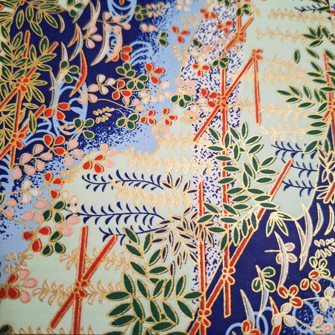 Origami Paper / Yuzen Chiyogami / Gold Foil Washi Paper / Traditional ...