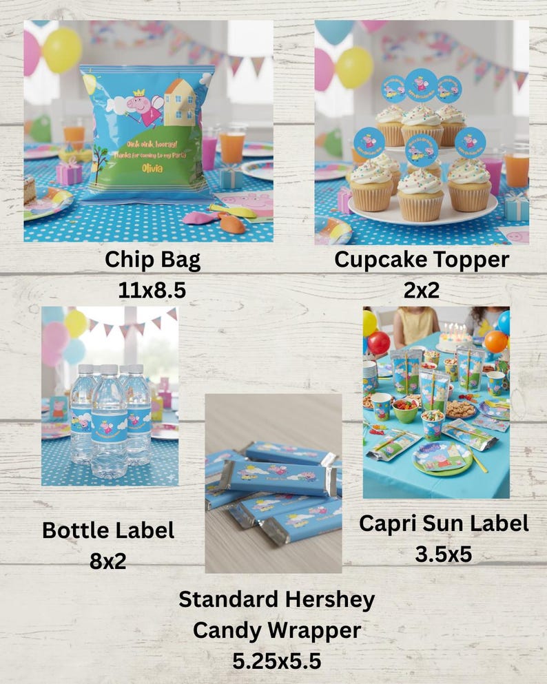 Peppa Pig Snack Label Bundle – Printable Party Treat Decor - Etsy