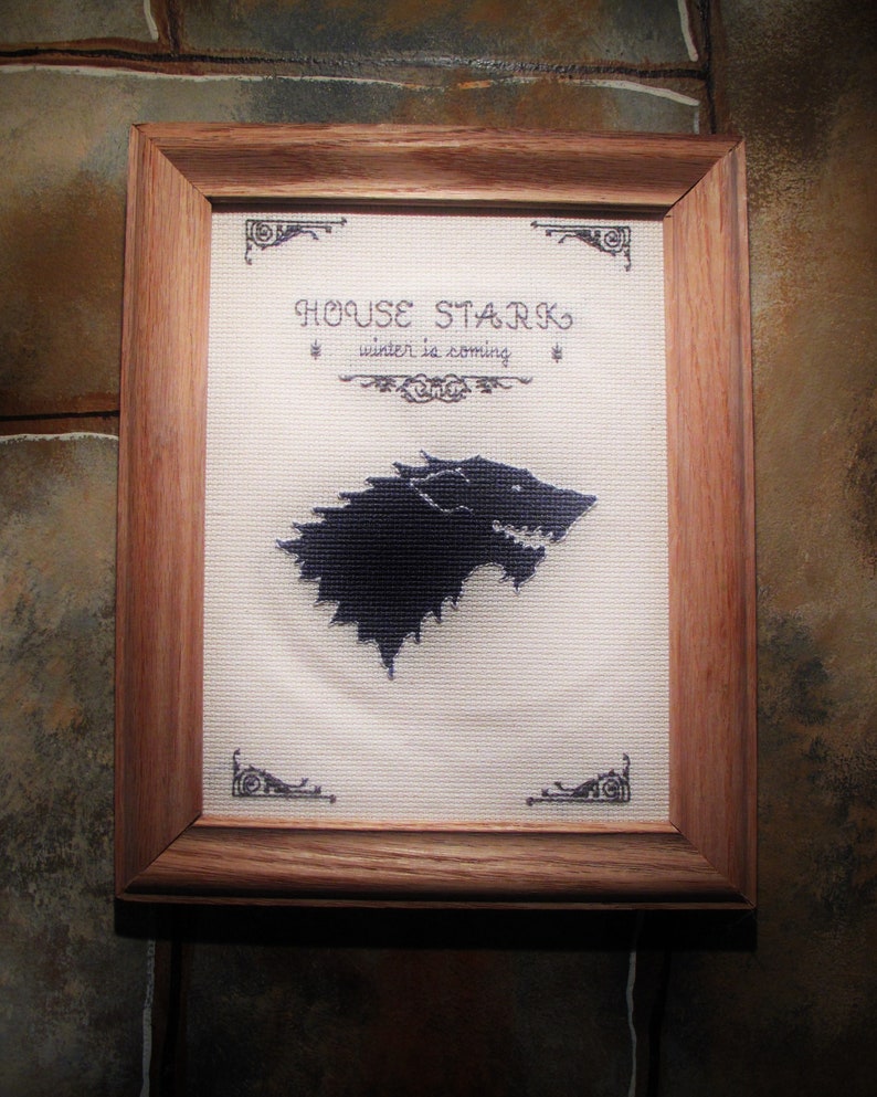 PATTERN ONLY Game of Thrones House Stark Banner Cross Stitch PDF - Etsy