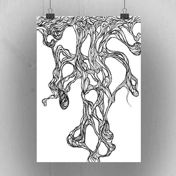 Abstract Ink Drawing - Etsy