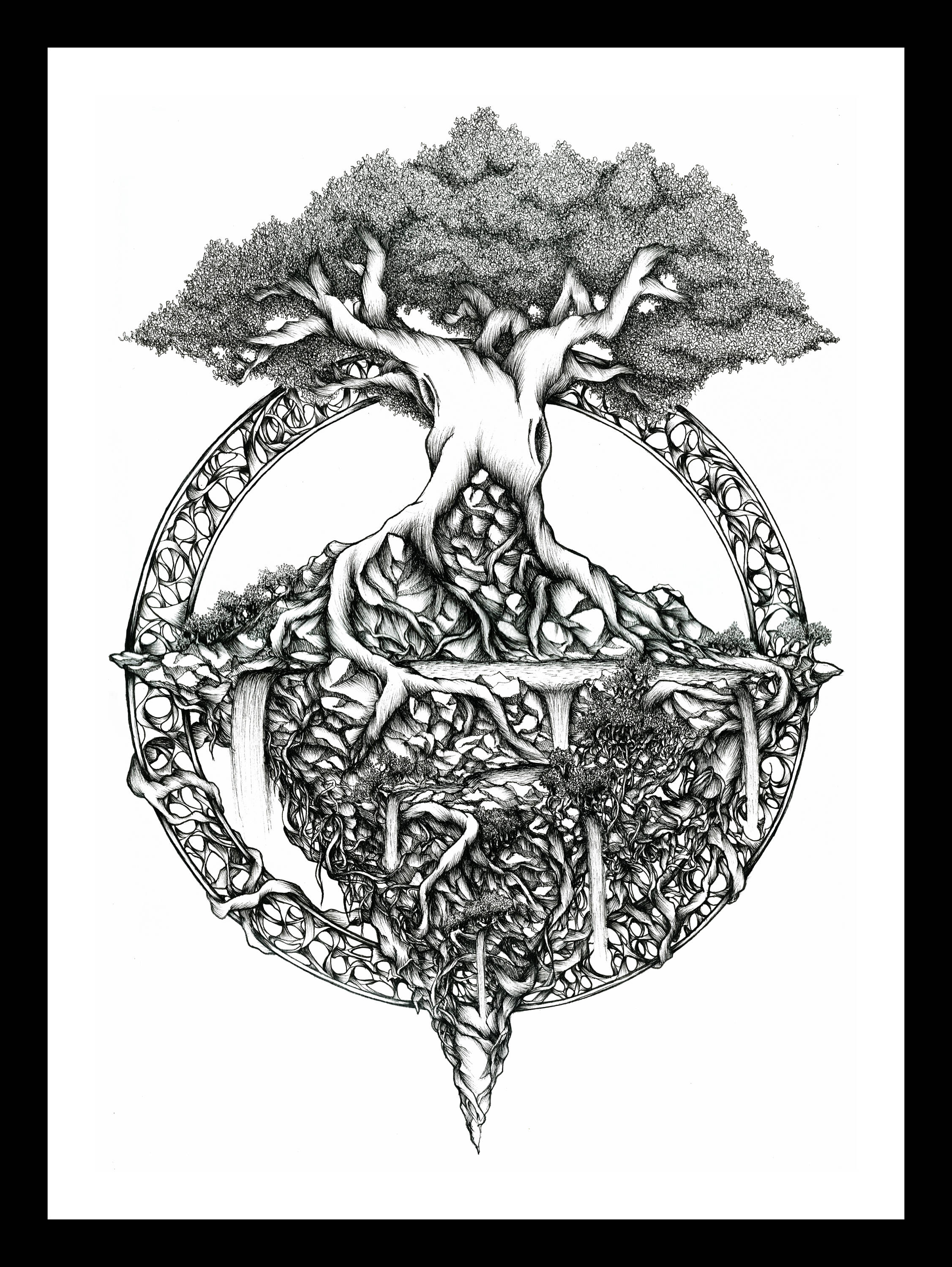 Tree of life Print. Tree art Original drawing Tree of | Etsy
