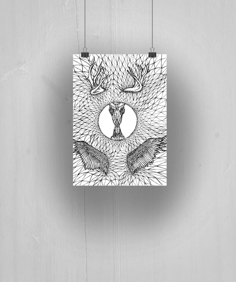 Geometric Art. Pen and Ink Ink Drawing Original Art Fine Art Print ...