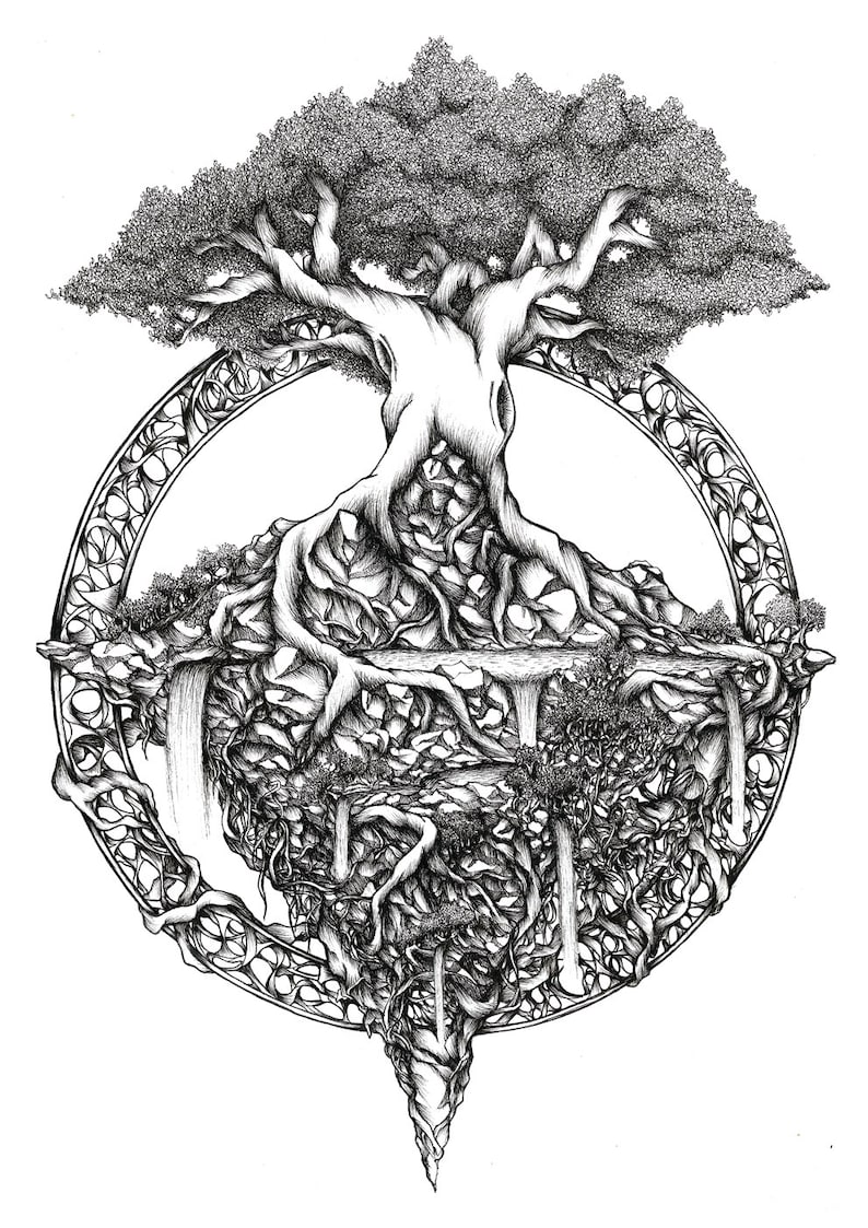 Tree of Life, Print. Tree Art | Original Drawing | Tree of Life Wall ...