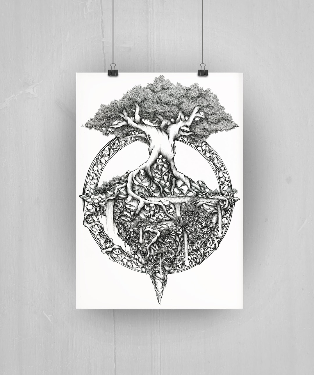 Tree of Life, Print. Tree Art | Original Drawing | Tree of Life Wall ...