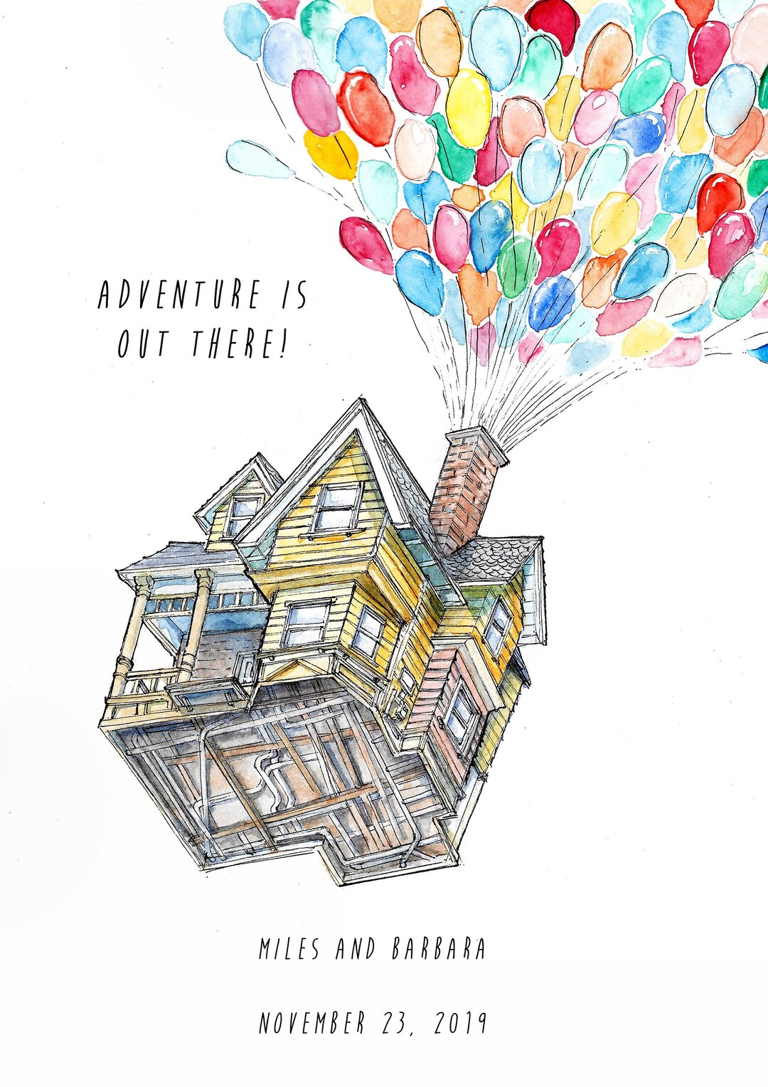 Up, Custom Print. Personalized Gift Pixar Art Childrens Nursery Decor ...