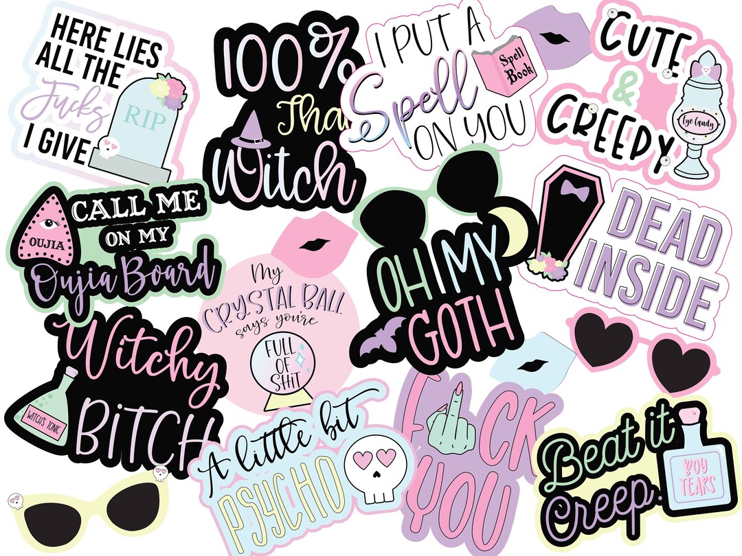 UNEDITABLE Pastel Goth Photo Booth Props Halloween Photo Booth Props ...