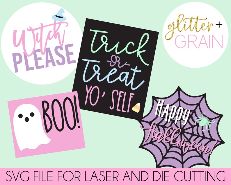 Halloween Tiered Tray Sign File Halloween SVG Pasteloween - Etsy