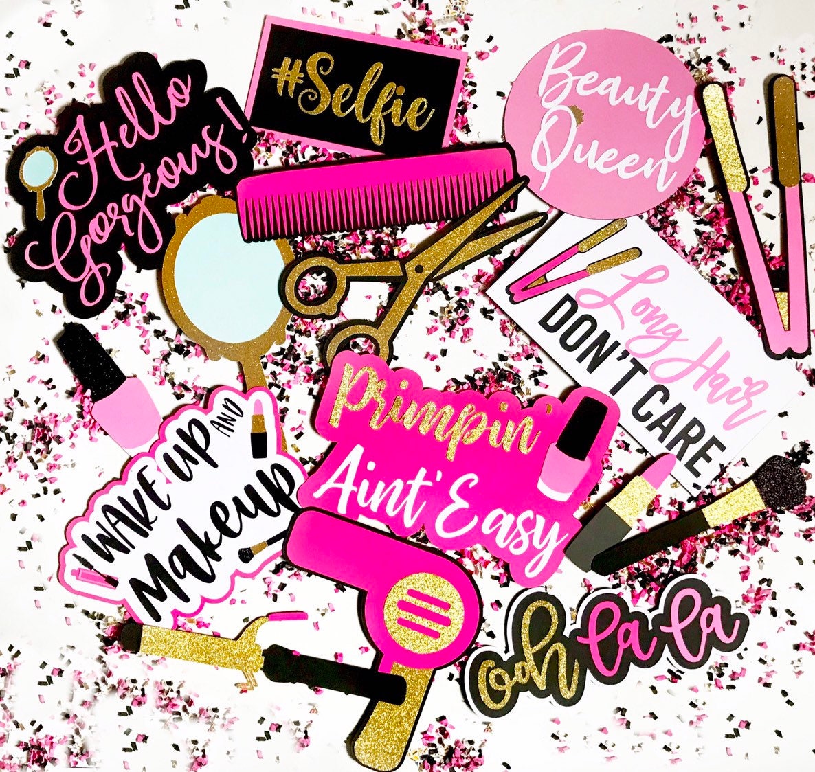 Salon Photo Booth Props Hairstylist Photo Booth Props | Etsy