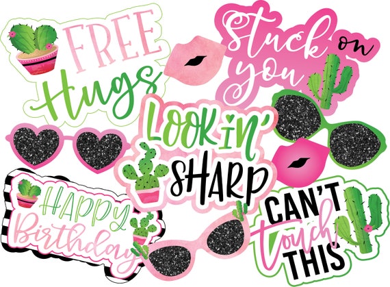 UNEDITABLE Cactus Photo Booth Props | Cactus Props Instant Download ...