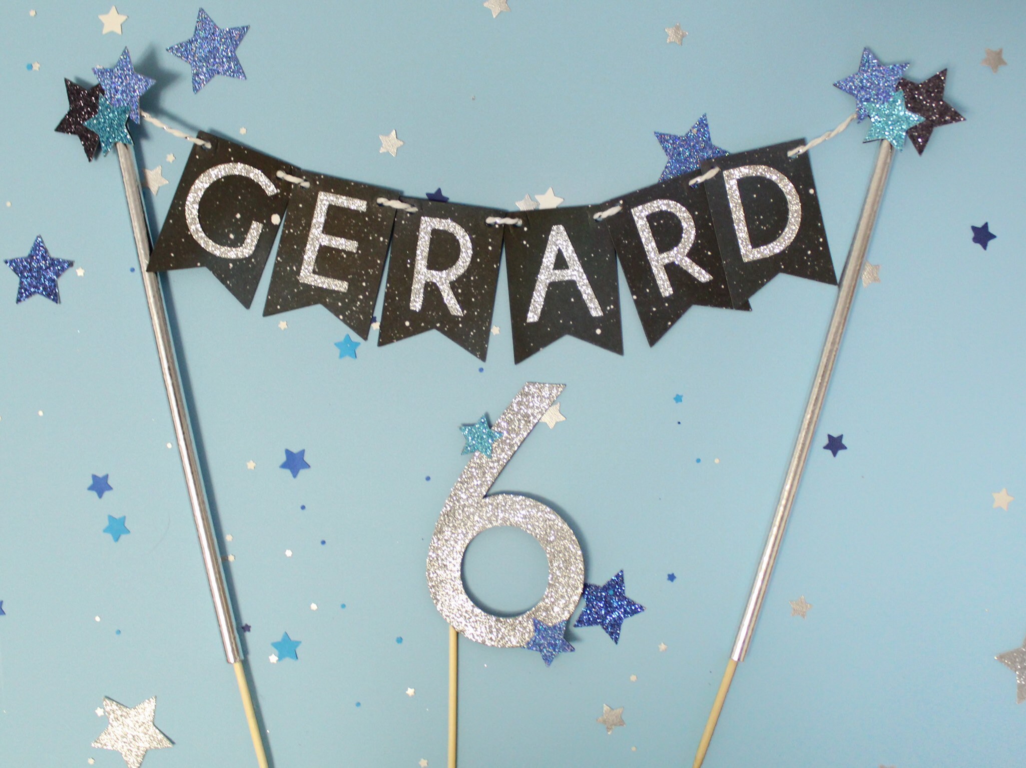 Galaxy Cake Topper Set Outer Space Party Theme Galaxy - Etsy