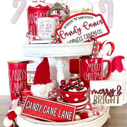Candy Cane Tiered Tray Sign File Christmas SVG Christmas - Etsy