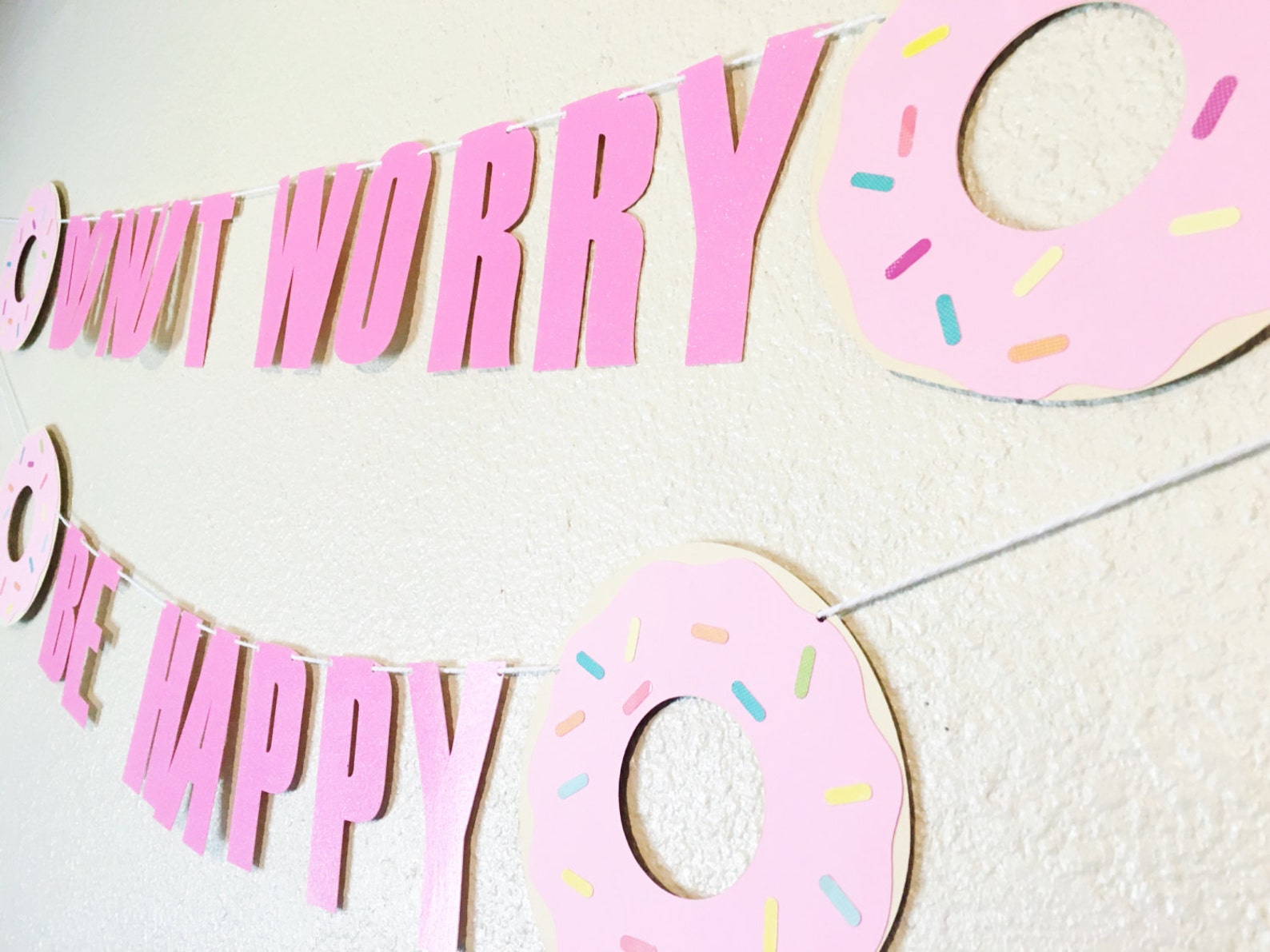 Donut Banner Donut Worry Banner Banner Dessert Banner | Etsy