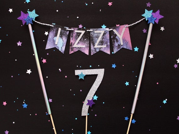 Galaxy Cake Topper Set | Outer Space Party Theme | Galaxy Decor ...