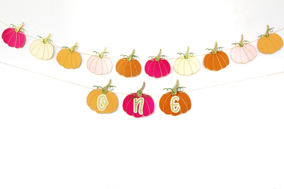 ONE Little Pumpkin High Chair Banner First Birthday Banner Pumpkin ...