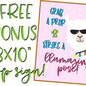 UNEDITABLE Printable Llama Birthday Photo Props Llama & Cactus Party ...