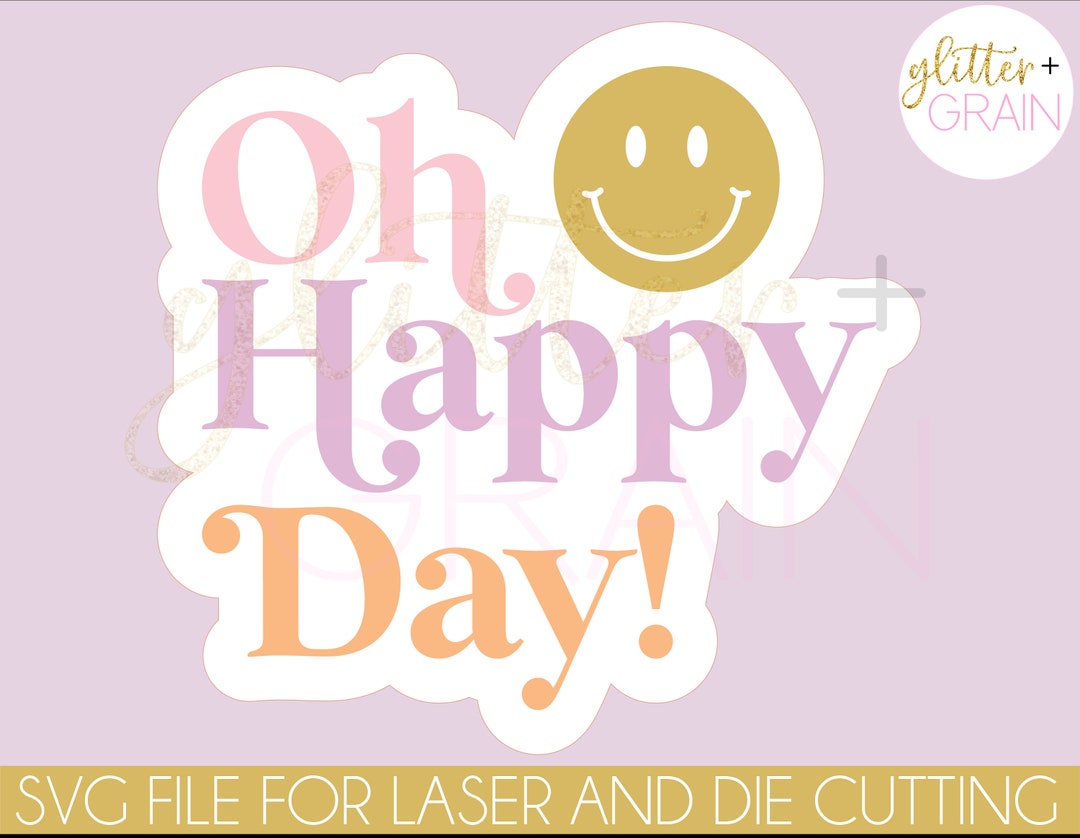 Oh Happy Day Svg Groovy Svg Boho Svg Retro Style Svg 70s Style Cut File ...