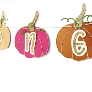 ONE Little Pumpkin High Chair Banner First Birthday Banner Pumpkin ...