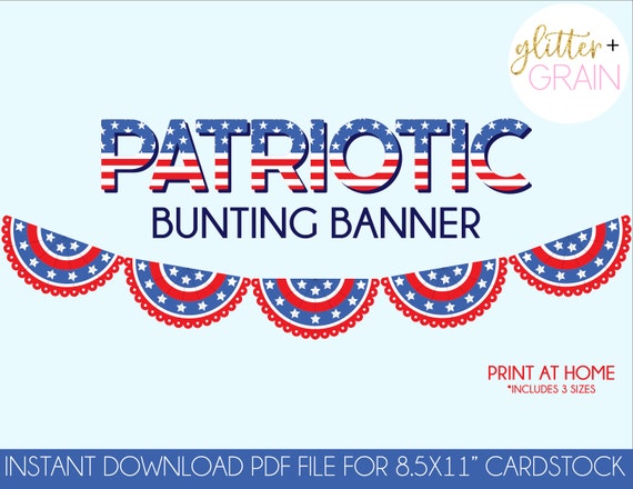 4th of July Printable Banner | Independence Day Party Decor | Patriotic ...