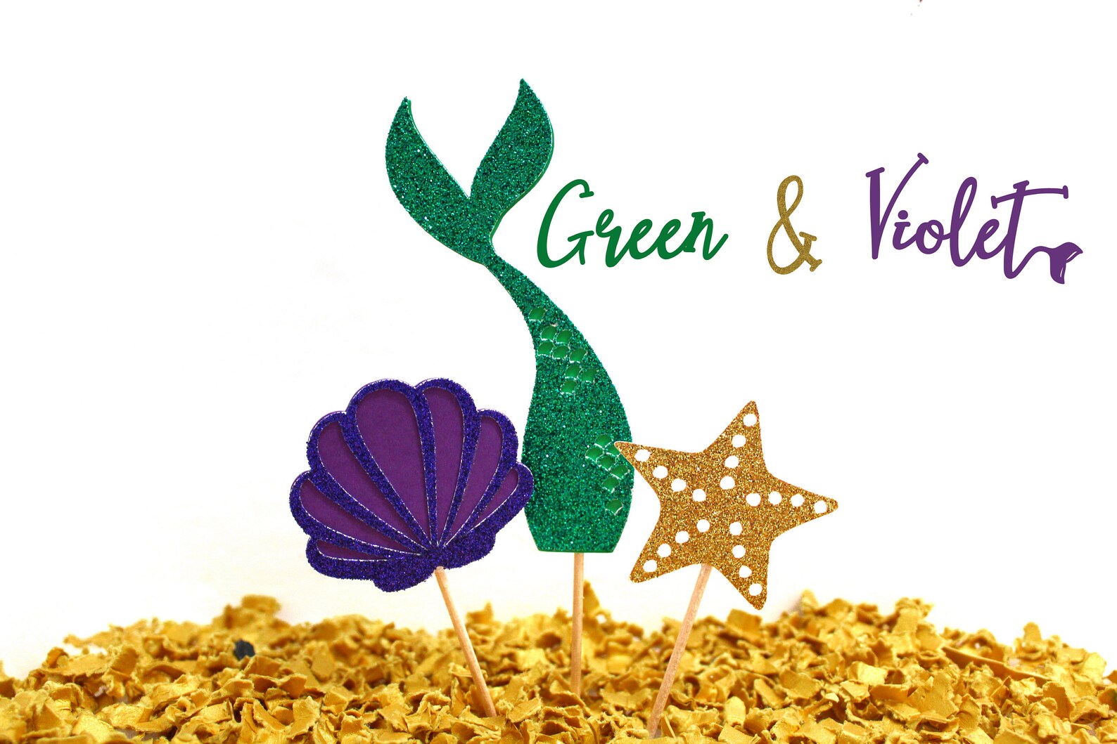 Coral & Teal Glitter Mermaid Tail Cupcake Topper/wrapper Set Under the ...