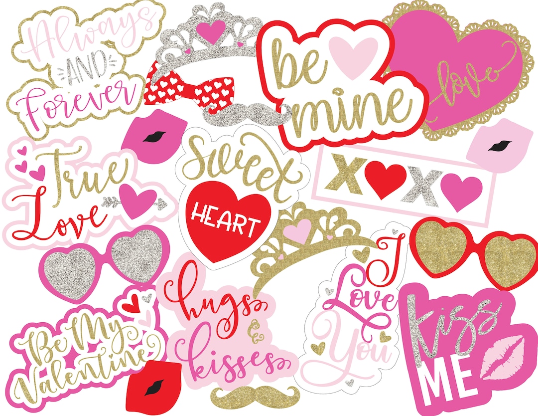 UNEDITABLE Valentine's Day Photo Booth Props | Printable Valentine's ...
