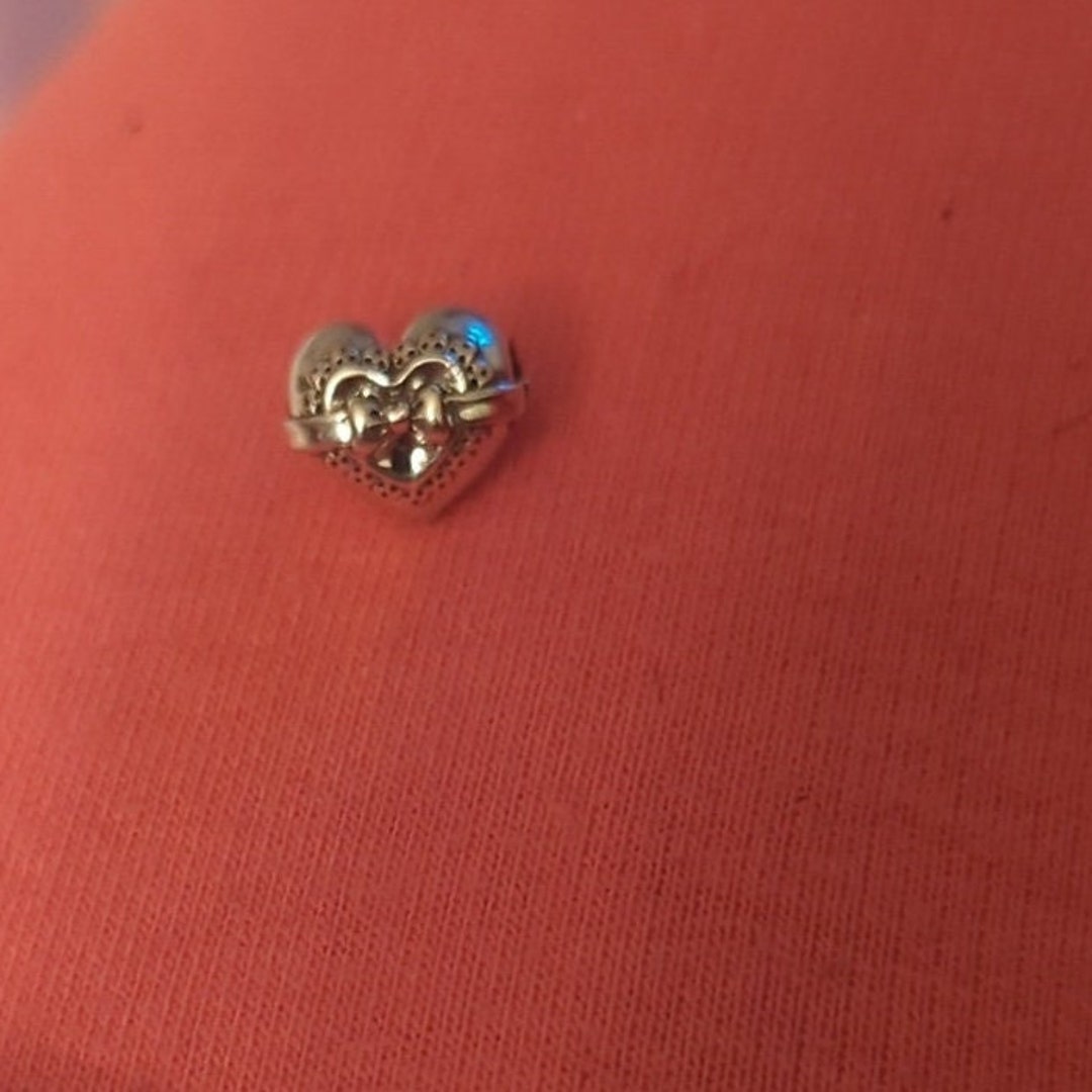 New Chamilia STERLING Rose Token Heart 2010-3263 Charm Bead Spacer Fits ...
