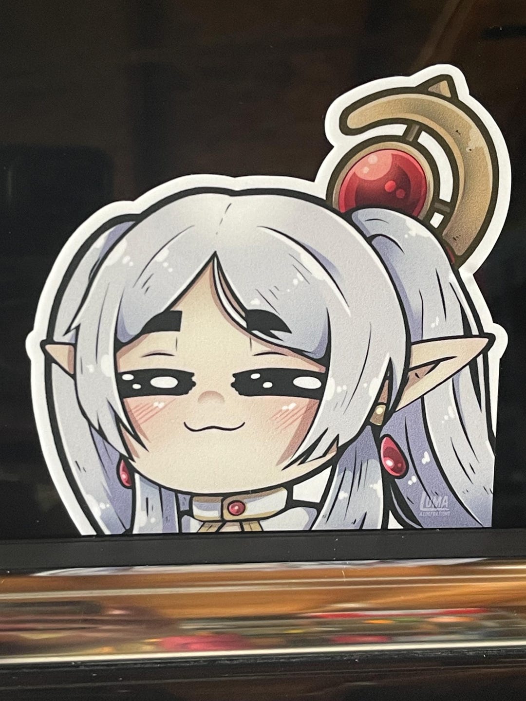 Anime Elf Girls 4x4 Peeker Sticker - Etsy