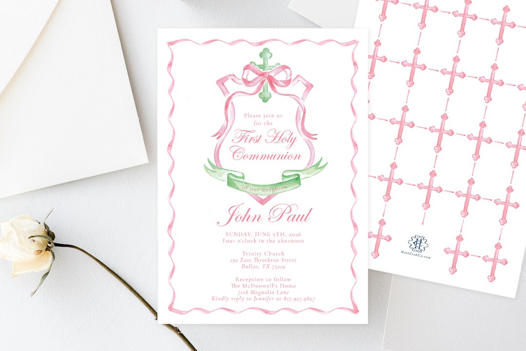 PRINTABLE Religious Announcement | Baptism | Holy Communion | Christian ...
