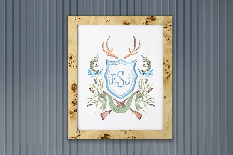 PRINTABLE Semi-custom Crest Sportsman Hunting Fishing - Etsy