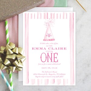 PRINTABLE Birthday Party Invitation Monogrammed Party Hat - Etsy