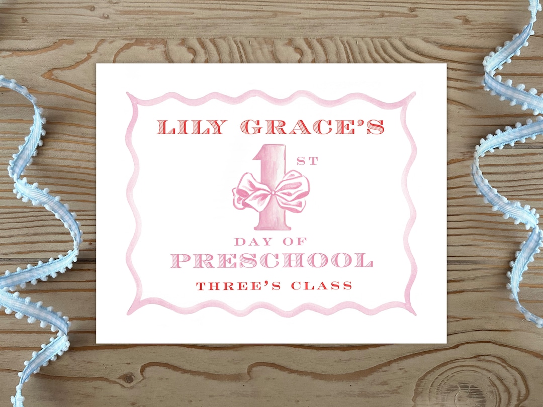 PRINTABLE Back to School Sign | 1st Day | Bow - Etsy