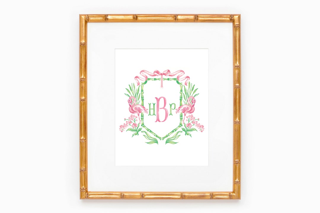 PRINTABLE Semi-custom Crest | Palm Beach | Flamingo | Orchids | Lily ...