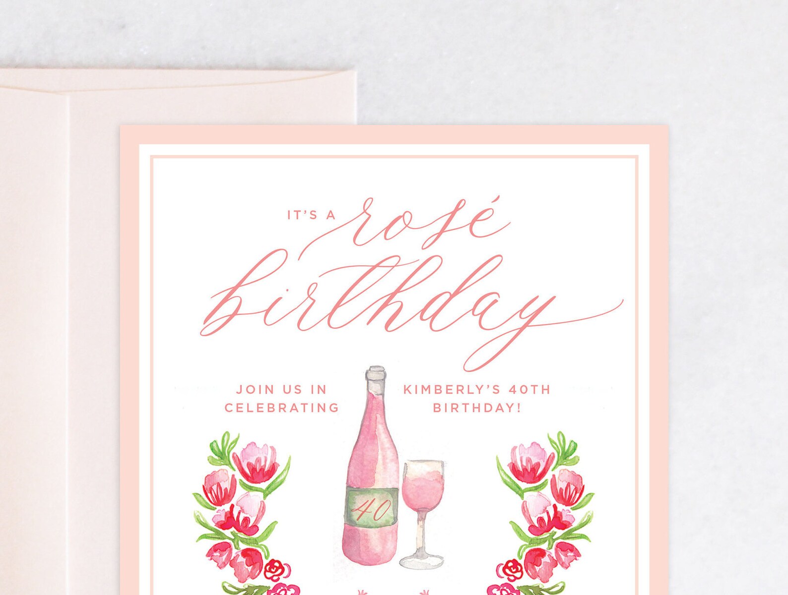 PRINTABLE Birthday Party Invitation | Galentine's | Rosé Birthday - Etsy