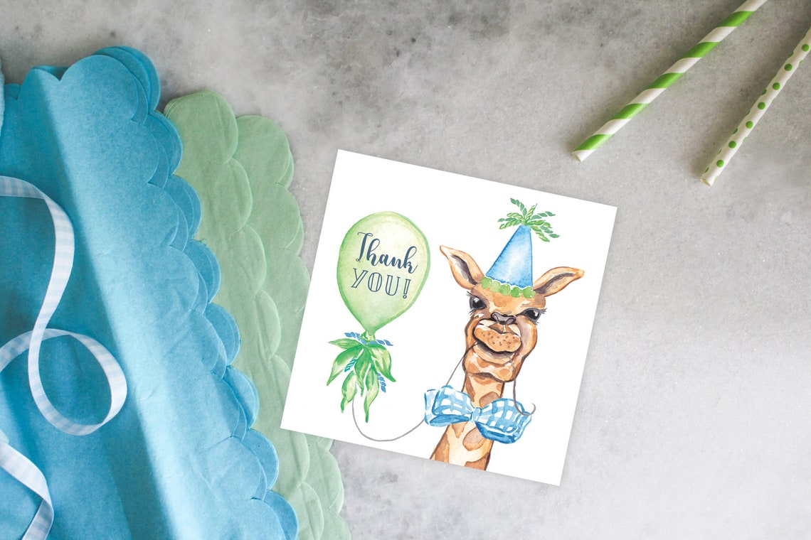 PRINTABLE Birthday Party Invitation Preppy Giraffe Jungle | Etsy