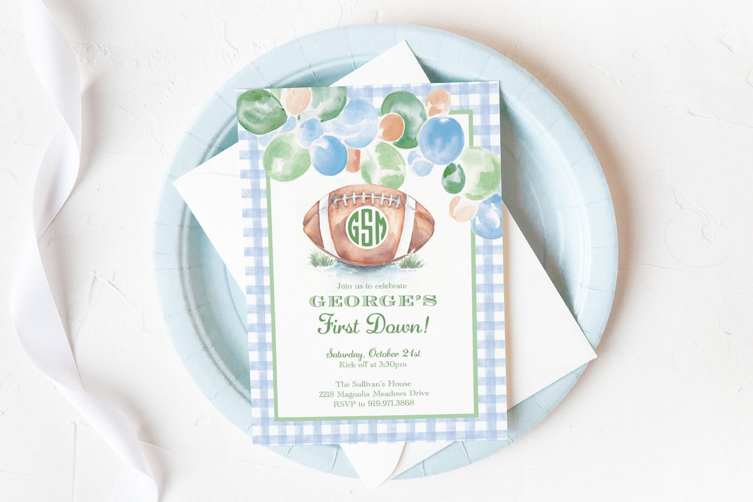 PRINTABLE Birthday Party Invitation First Down 1st - Etsy